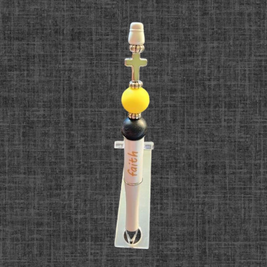 Yellow and Black Faith Pen – Little Sweet P Creations
